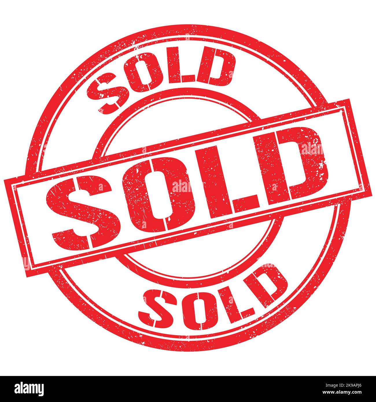 SOLD text written on red round stamp sign Stock Photo - Alamy