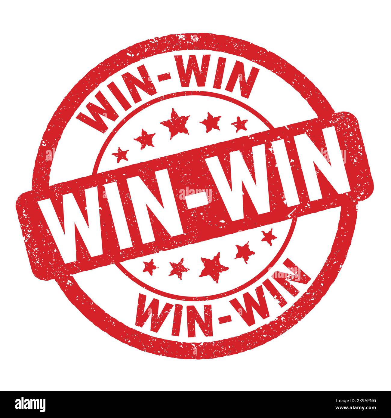 WIN-WIN text written on red grungy stamp sign Stock Photo - Alamy