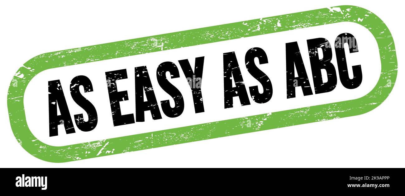 AS EASY AS ABC, text on green-black rectangle stamp sign Stock Photo ...