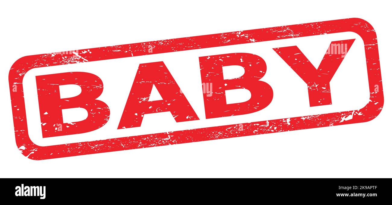 BABY text written on red rectangle stamp sign Stock Photo - Alamy