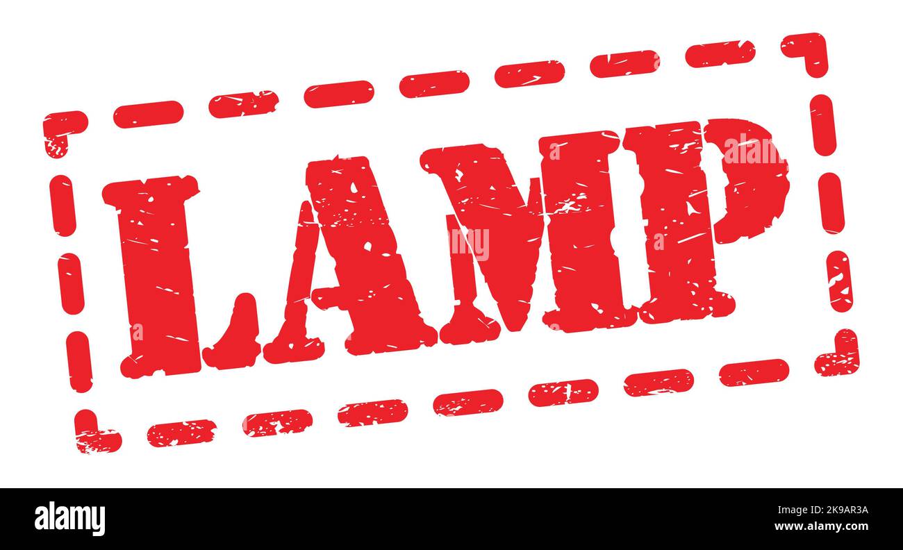 LAMP text written on red dash stamp sign Stock Photo - Alamy