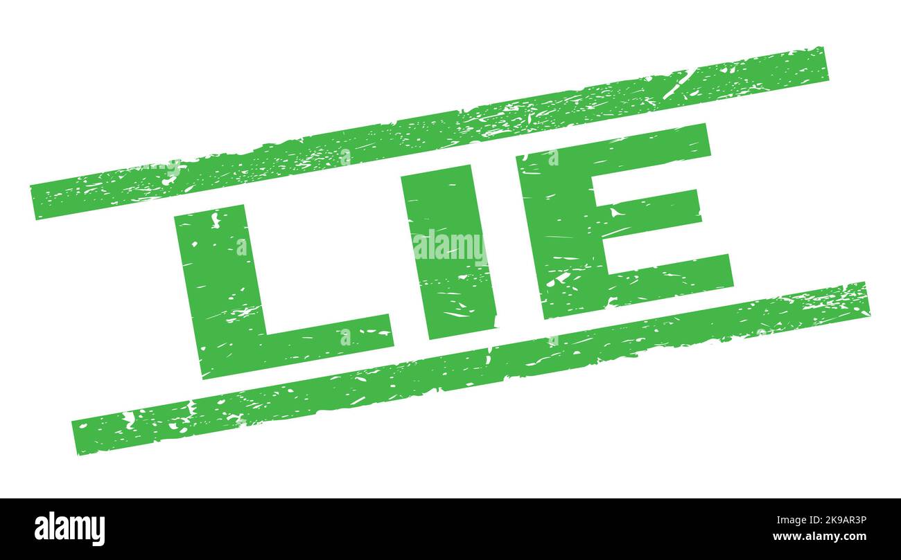 LIE text written on green rectangle stamp sign Stock Photo - Alamy