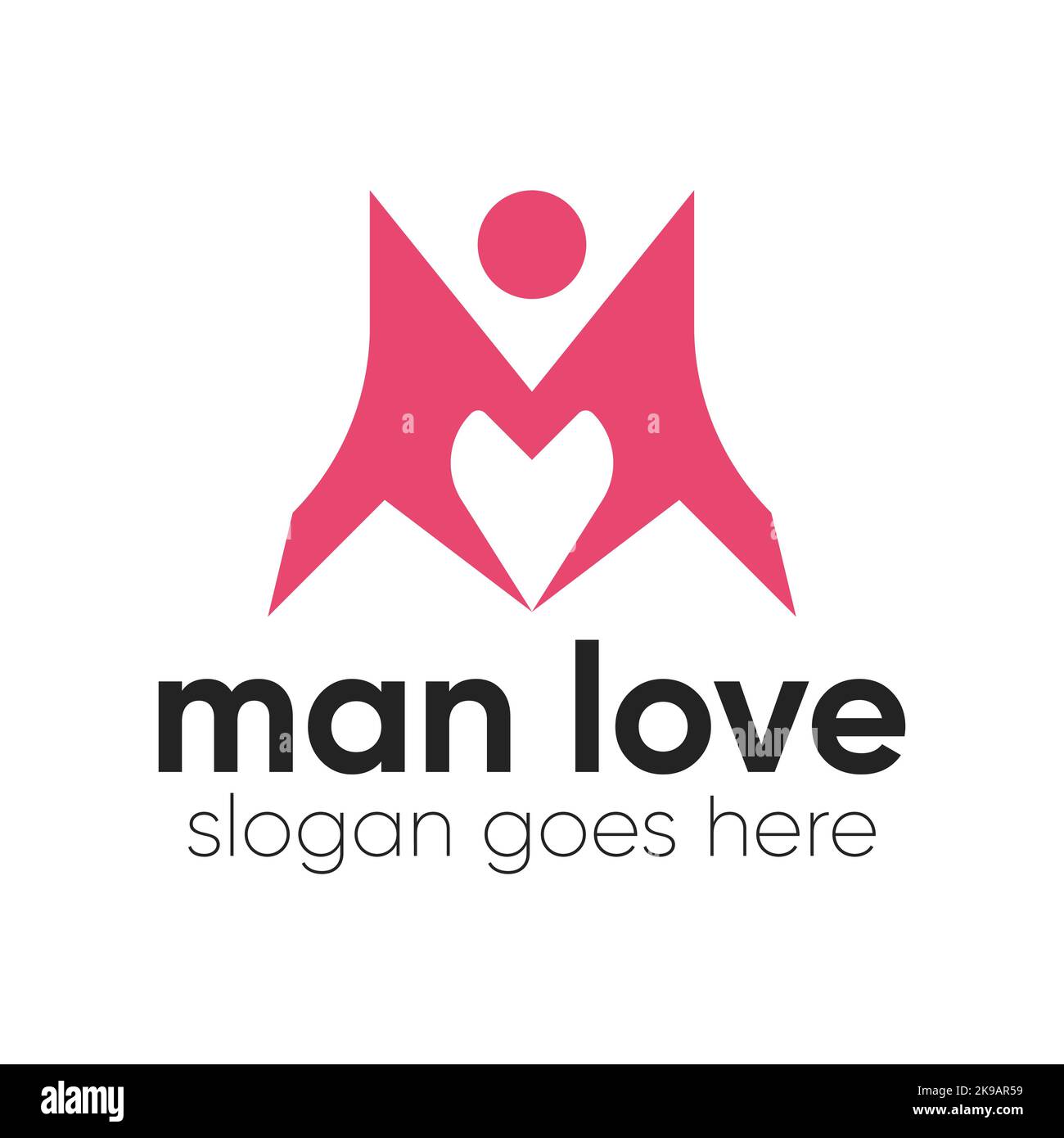 Modern man love logo design with the combination of love and man icon ...