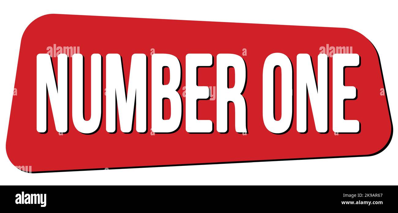 NUMBER ONE text written on red trapeze stamp sign Stock Photo - Alamy