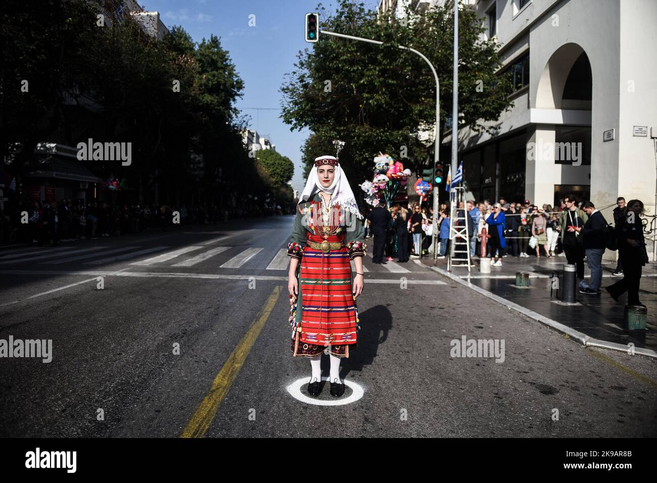 Thessaloniki, Greece. 27th Oct, 2022. Students parade at the center of ...