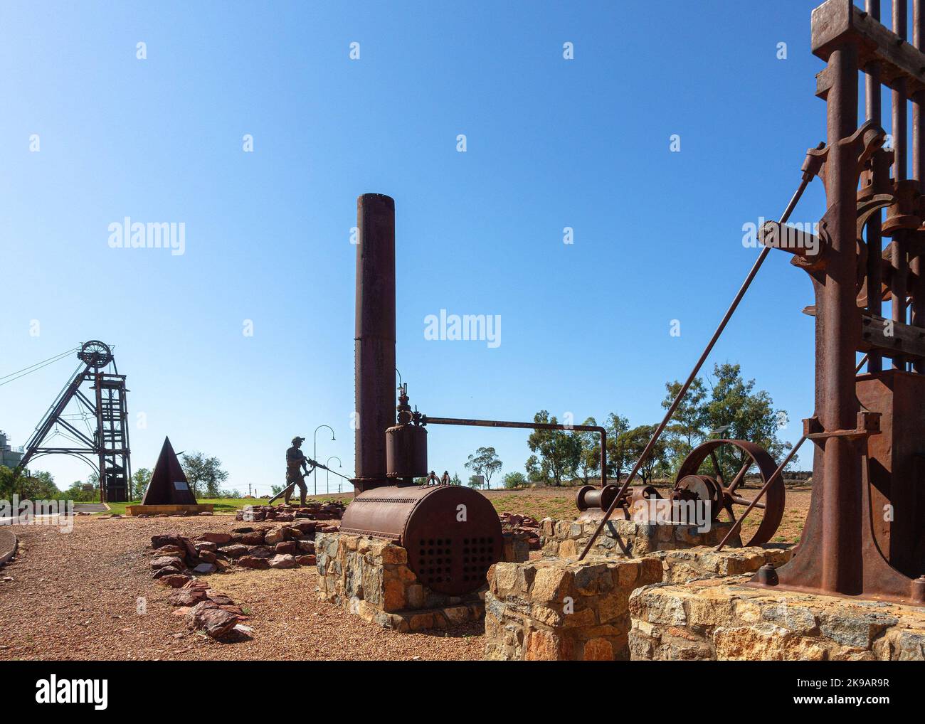 An old stamper battery and steam engine at the Cobar Miners Heritage ...
