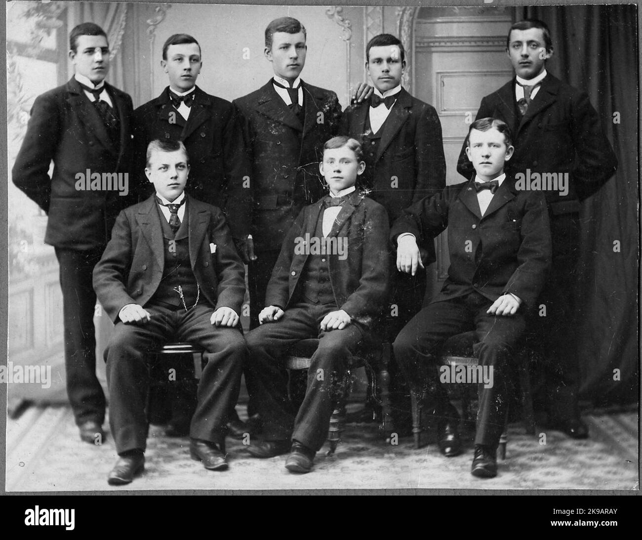 Locomotive staff in early 1907, Elder in Västervik Stock Photo - Alamy