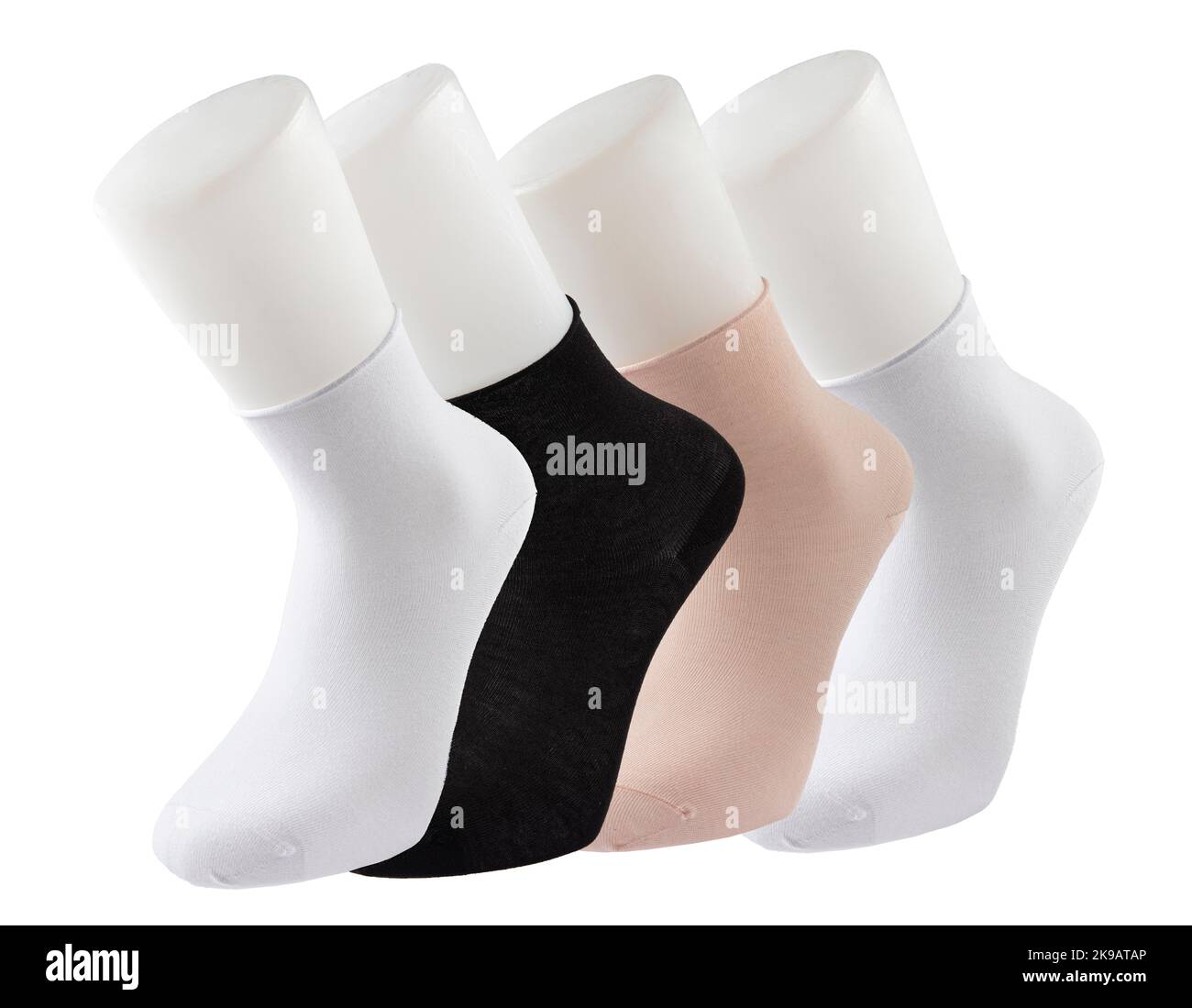 Multicolored socks set in different designs, Knitted knee high socks ...