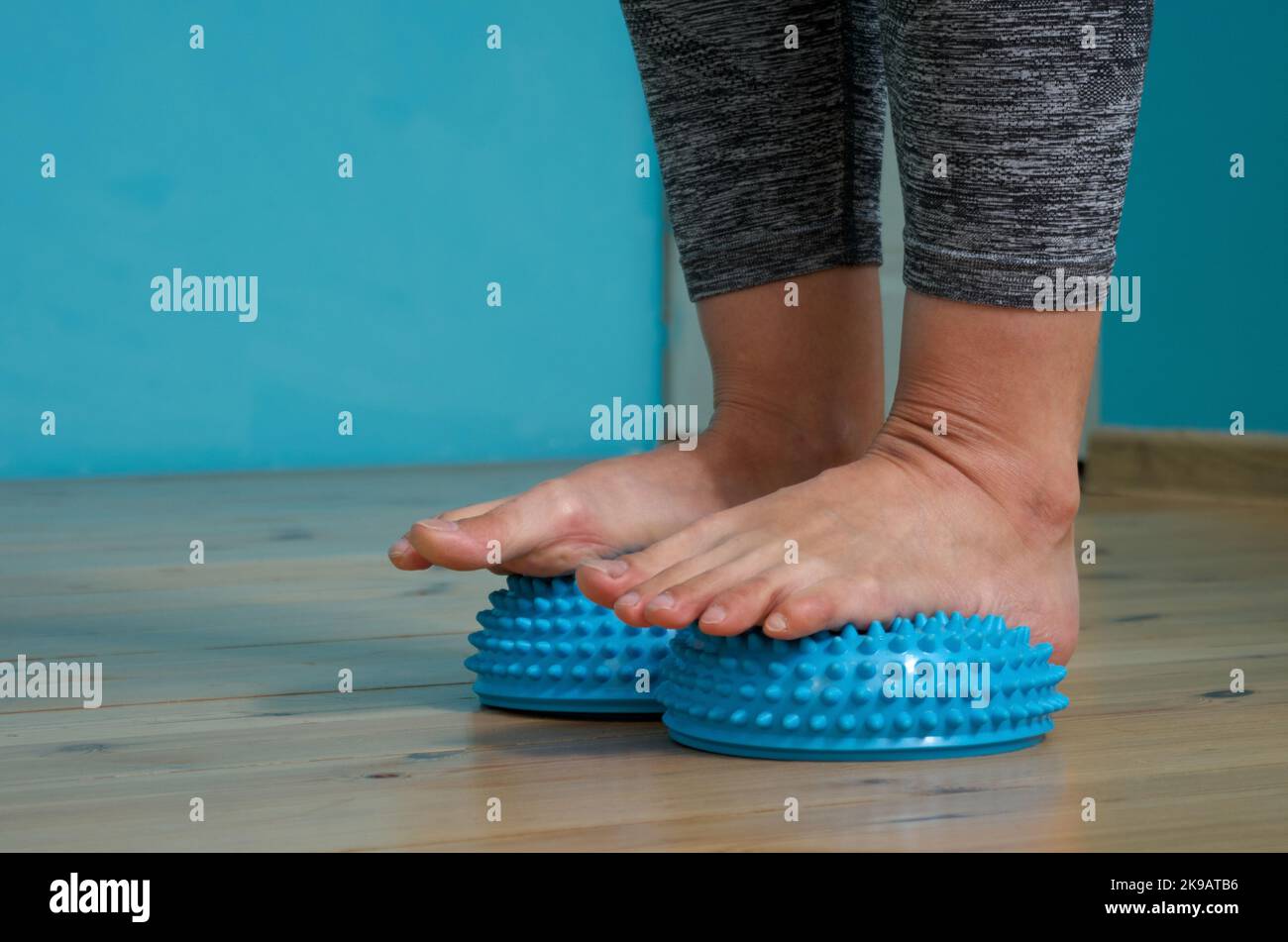 Female stretching touching feet hi-res stock photography and images - Alamy