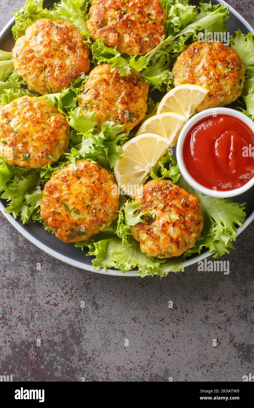 Homemade tasty fried Chicken Rissoles with cheese, carrots, zucchini ...