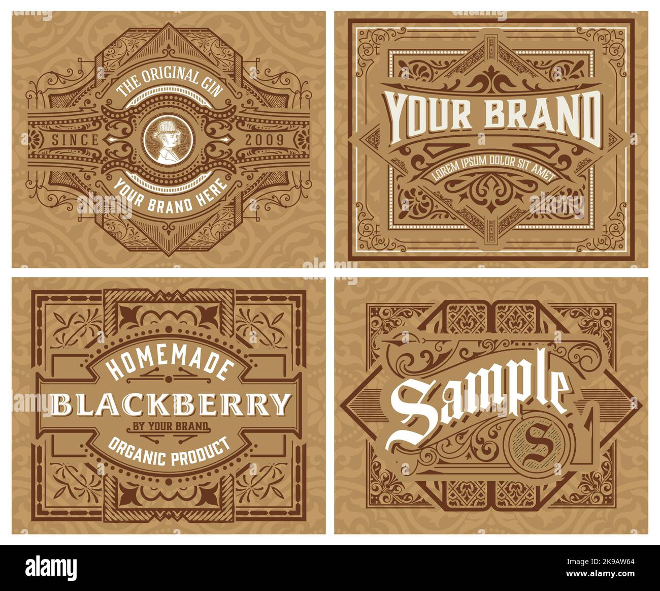 Set of 4 vintage labels for packing Stock Vector Image & Art - Alamy