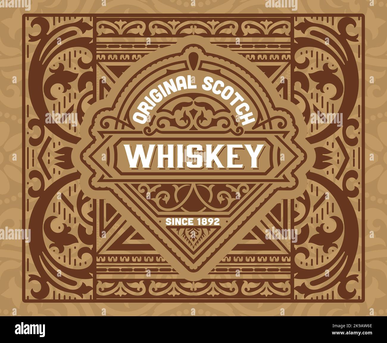 Whiskey label with old frames Stock Vector Image & Art - Alamy