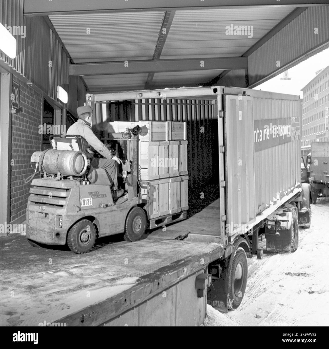 Freight load in container Stock Photo - Alamy
