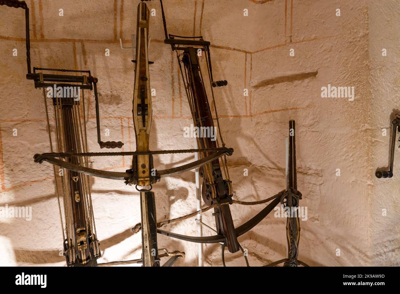 re-manufactured weaponry from the 13th century at Chateau Castelnaud-la ...