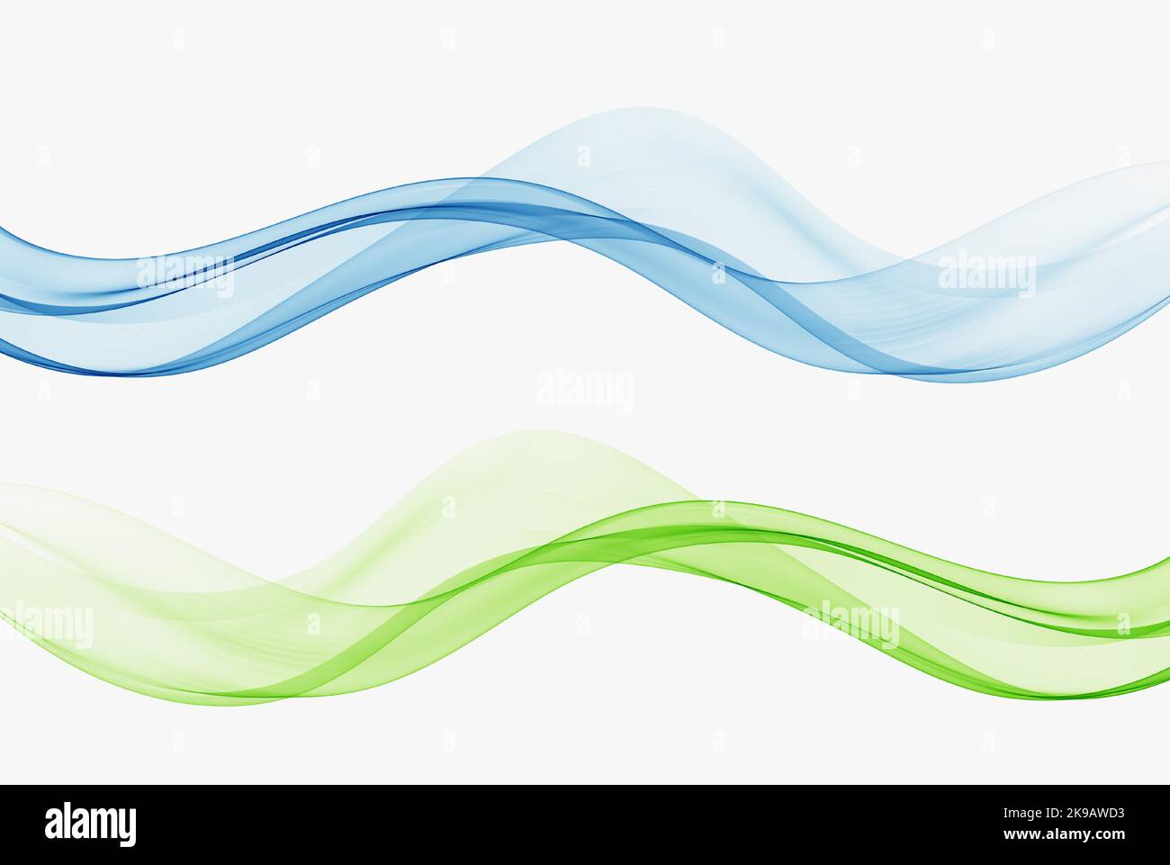Blue and green background of transparent abstract wave. Design element ...