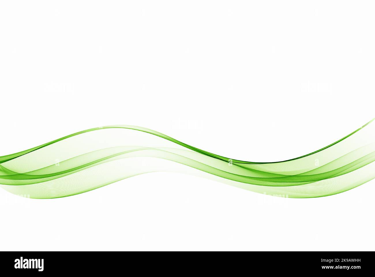 Green wavy lines, a smooth flow of a transparent wave Stock Vector ...