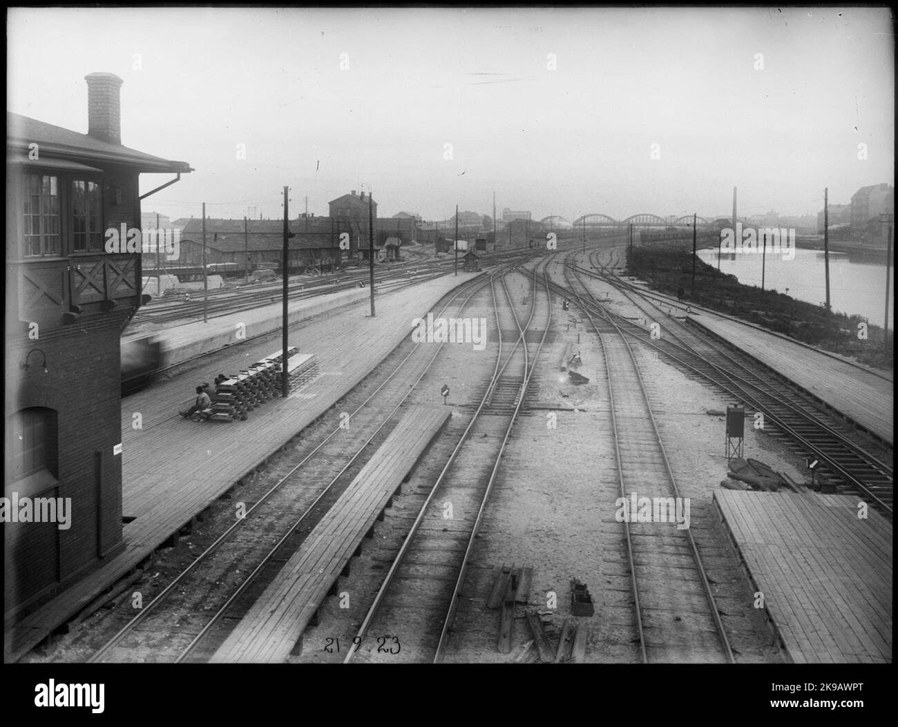 The yard at Malmö Central Station. In the background, the so-called ...