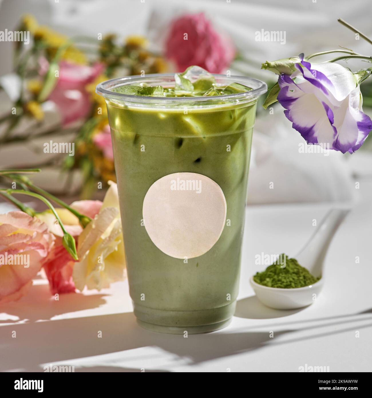 Iced Matcha Green Tea Latte. Smooth and creamy matcha sweetened just ...