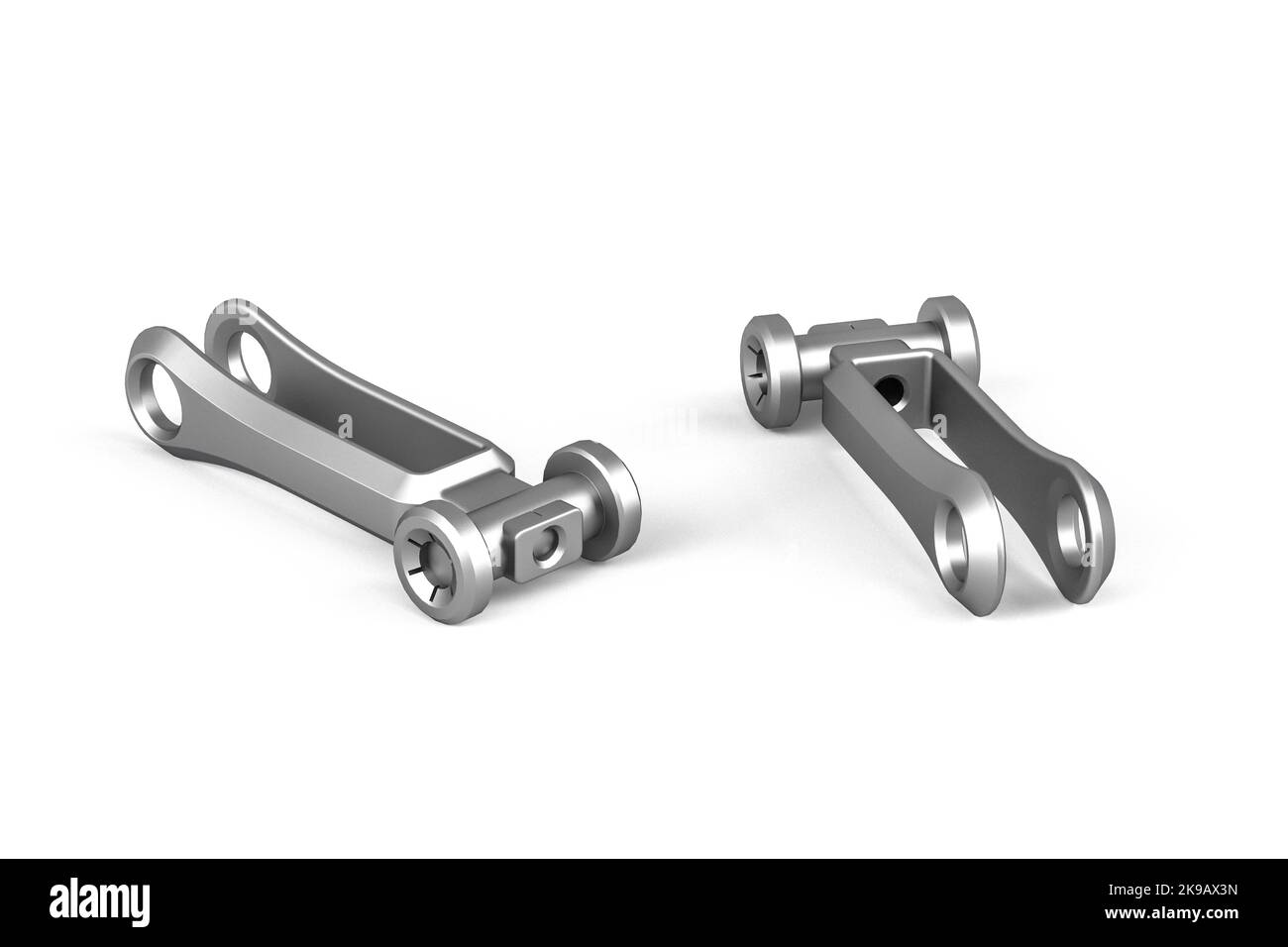 Metal industrial joint isolated on white background - 3d render Stock ...