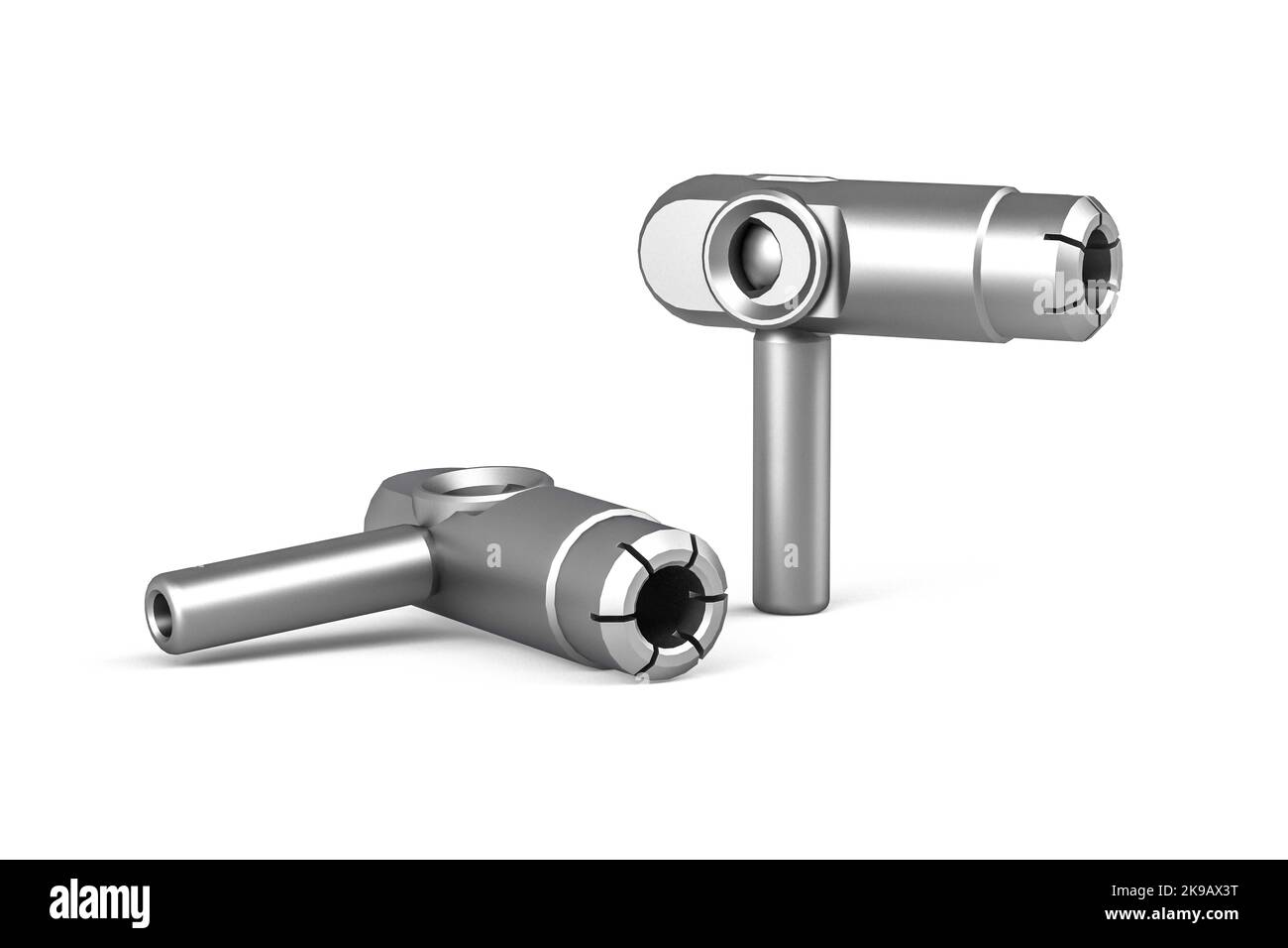 Metal industrial joint isolated on white background - 3d render Stock ...