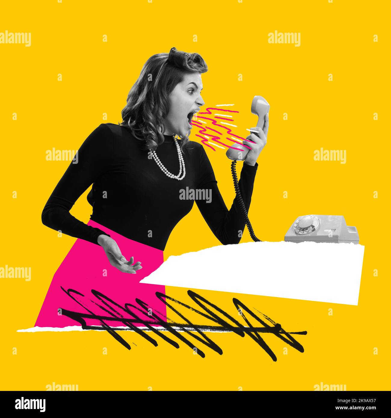 Moral pressure. Contemporary art collage, modern design. Family crises ...