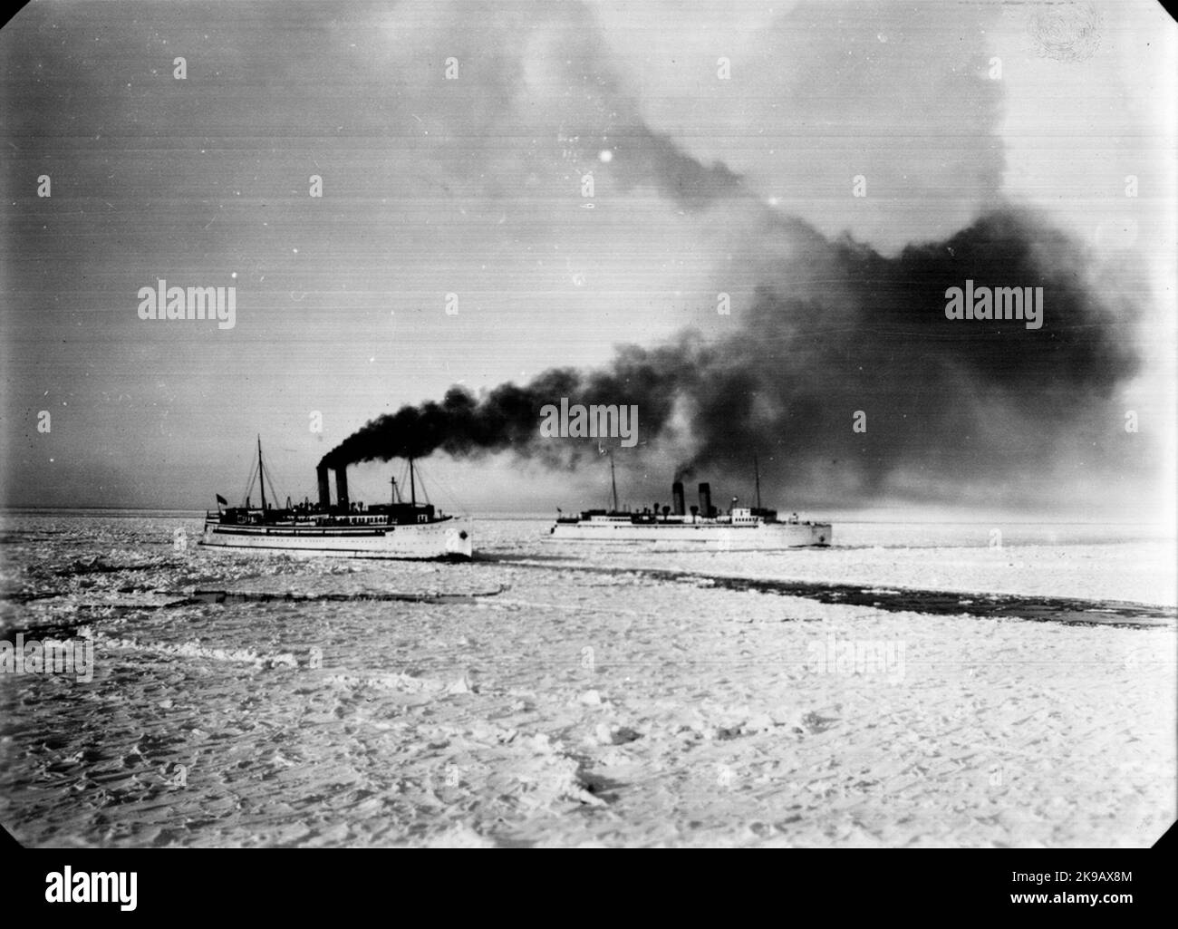 The steam ferries Trelleborg and Sassnitz in the ice Stock Photo - Alamy