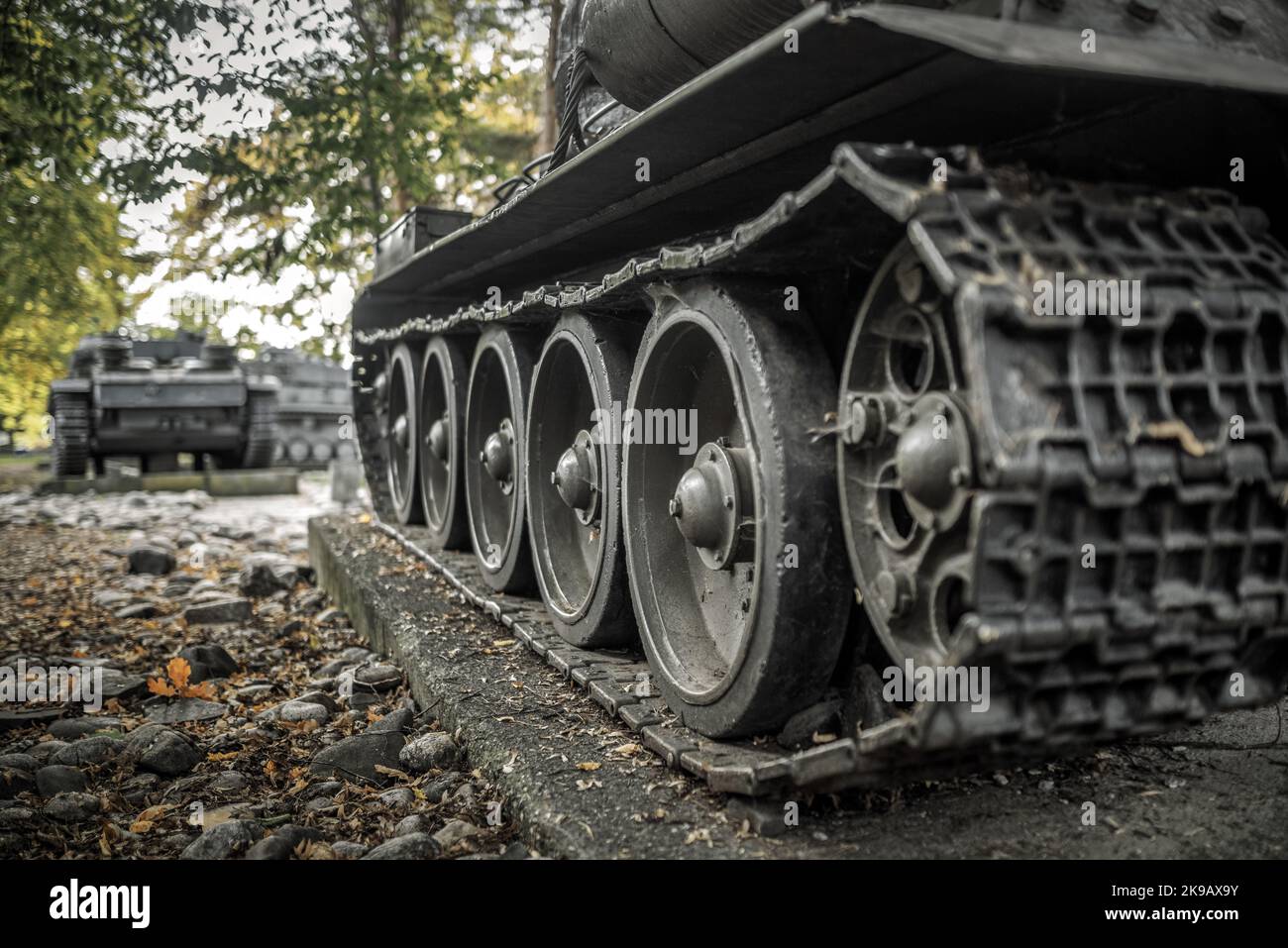 Nazi and Soviet tanks in museum of Slovak national uprising in Banska ...