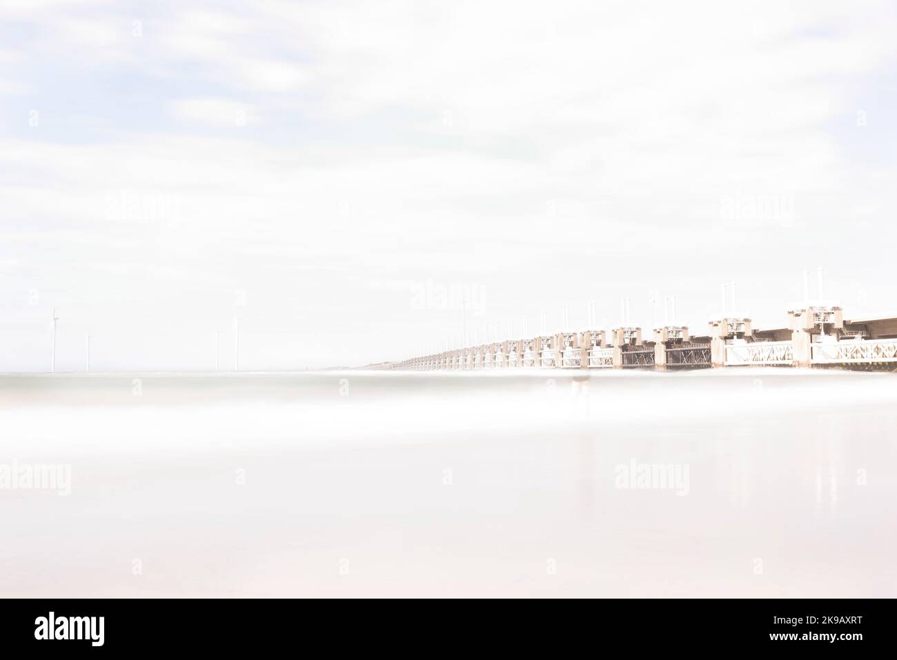 Oosterschelde barrage with Banjaard Beach, Kamperland, Zeeland ...