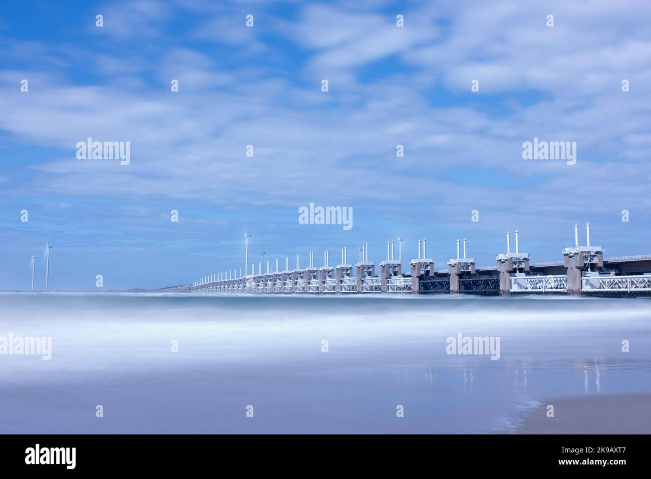 Oosterschelde barrage with Banjaard Beach, Kamperland, Zeeland ...