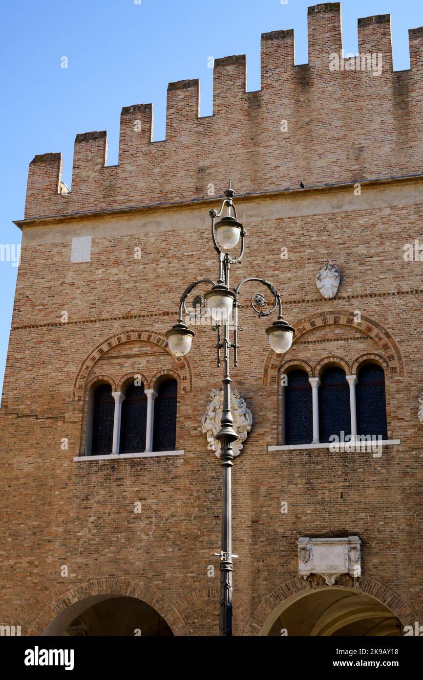 Exterior of historic buildings in Treviso, Veneto, Italy. The Palazzo ...