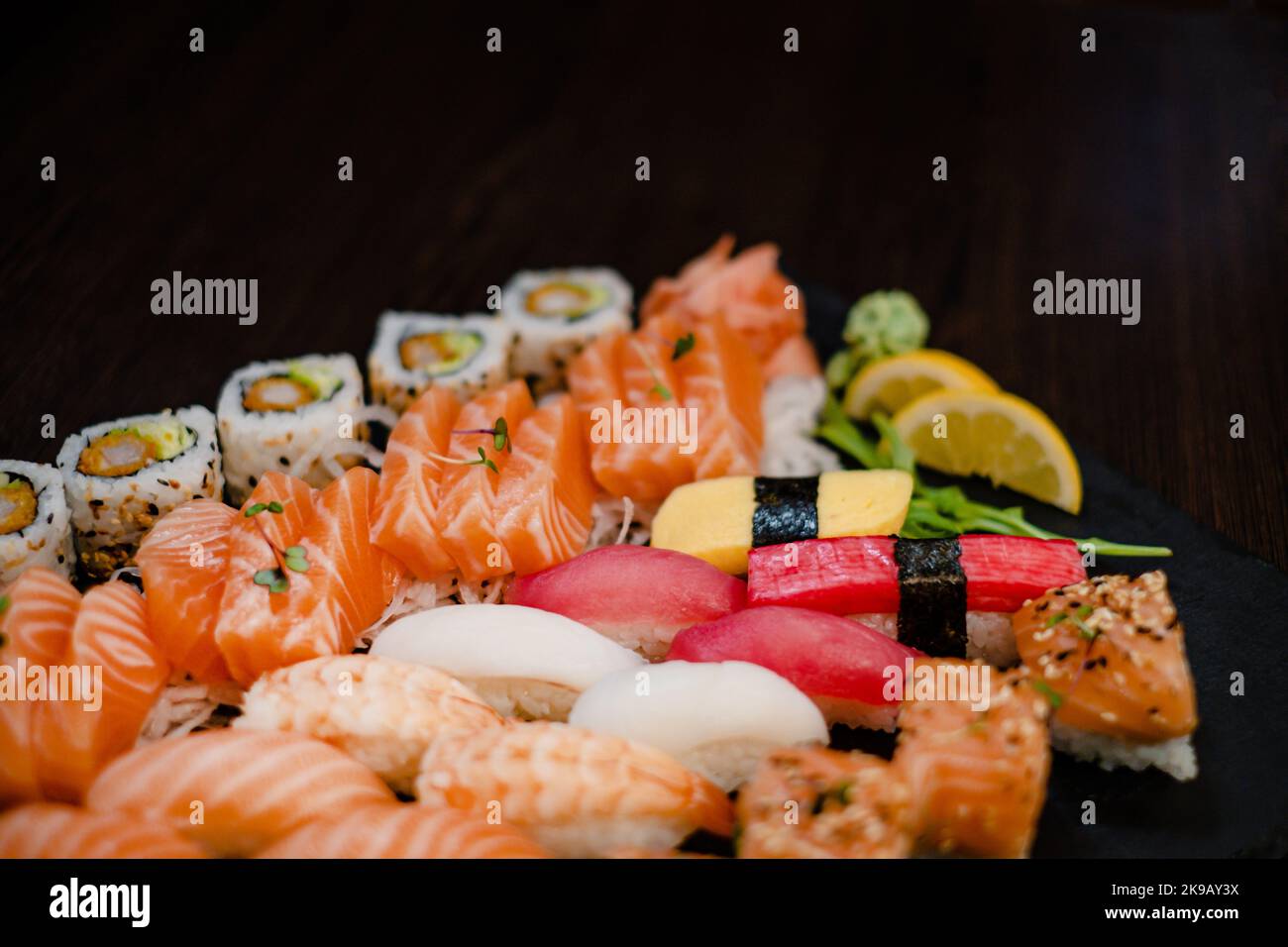 Mixed Sushi Maki Plate Stock Photo - Alamy
