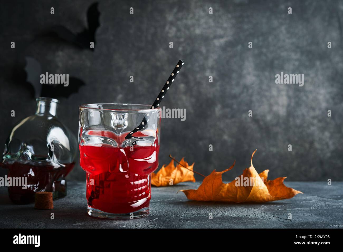 Halloween bloody cocktail. Bloody red cocktail glass goblet for ...