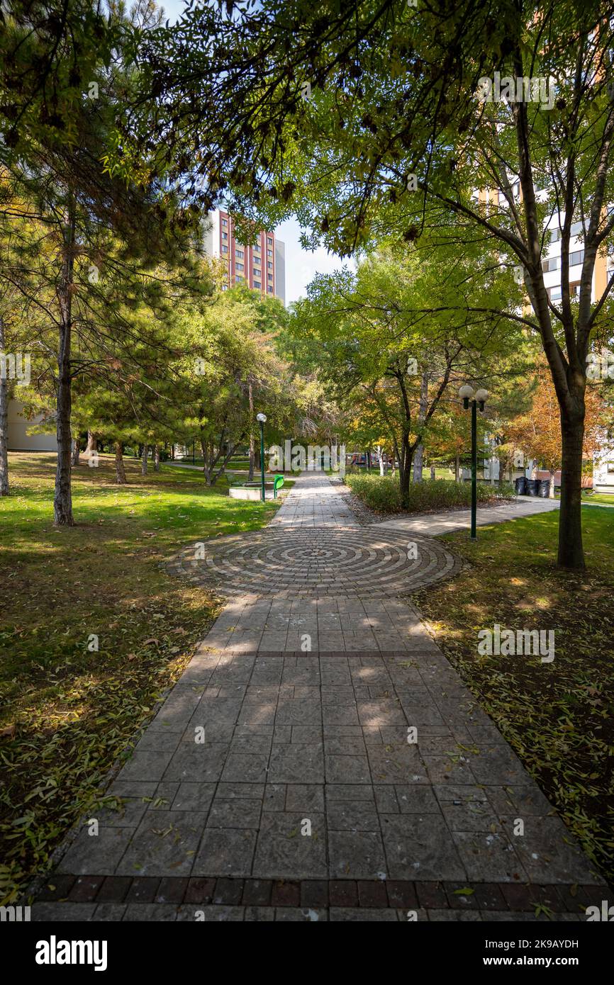 Park and walking path Stock Photo - Alamy