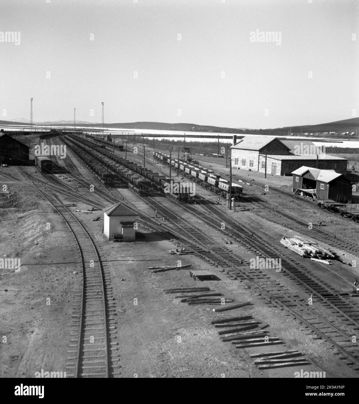 The metro yard Kiruna. M2 wagons Stock Photo - Alamy