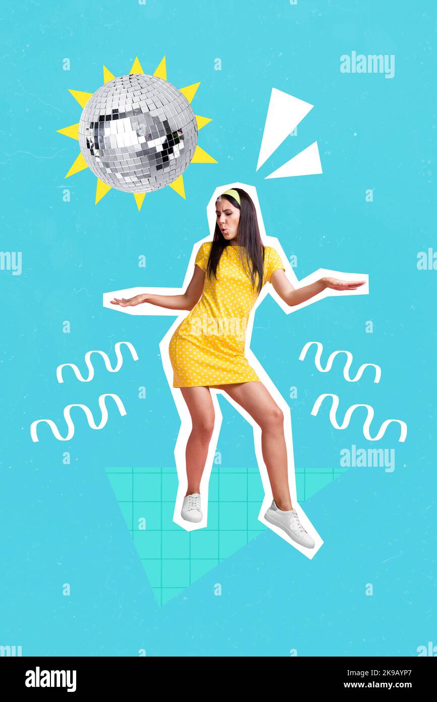 Vertical Creative Photo Collage Illustration Of Cheerful Good Mood
