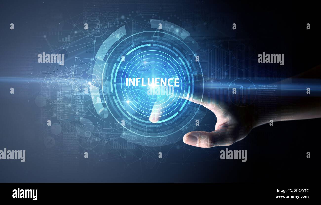 Hand touching business concept button Stock Photo - Alamy
