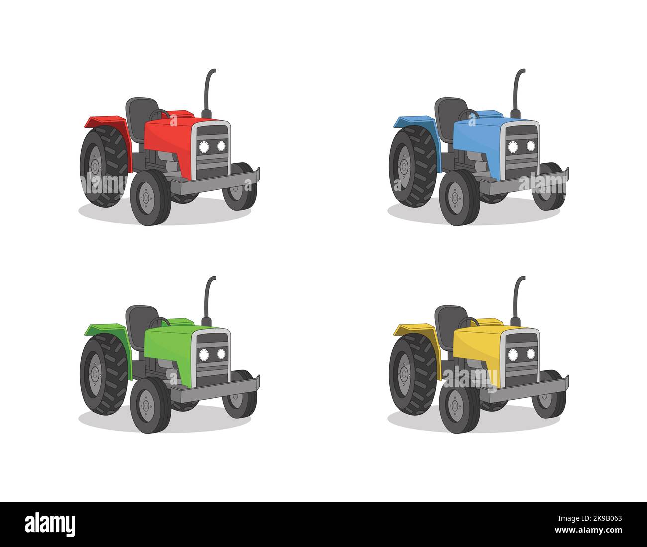 Single Colorful Tractor Stock Photo - Alamy