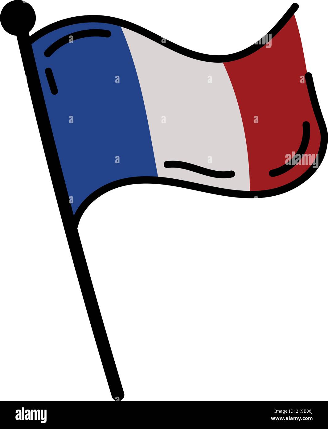 Animated Waving French Flag Vertical National Flag France Animation