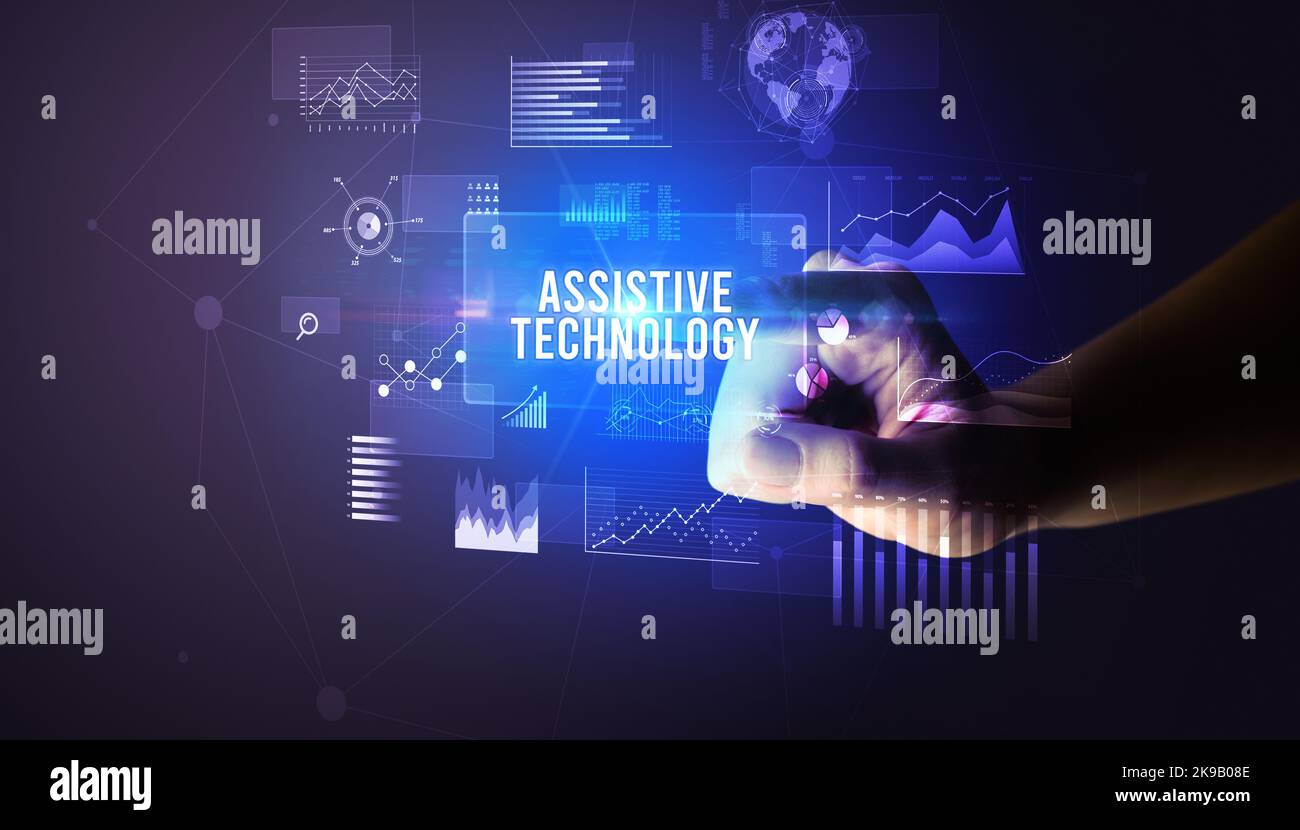 hand touching digital button, modern technology concept Stock Photo - Alamy