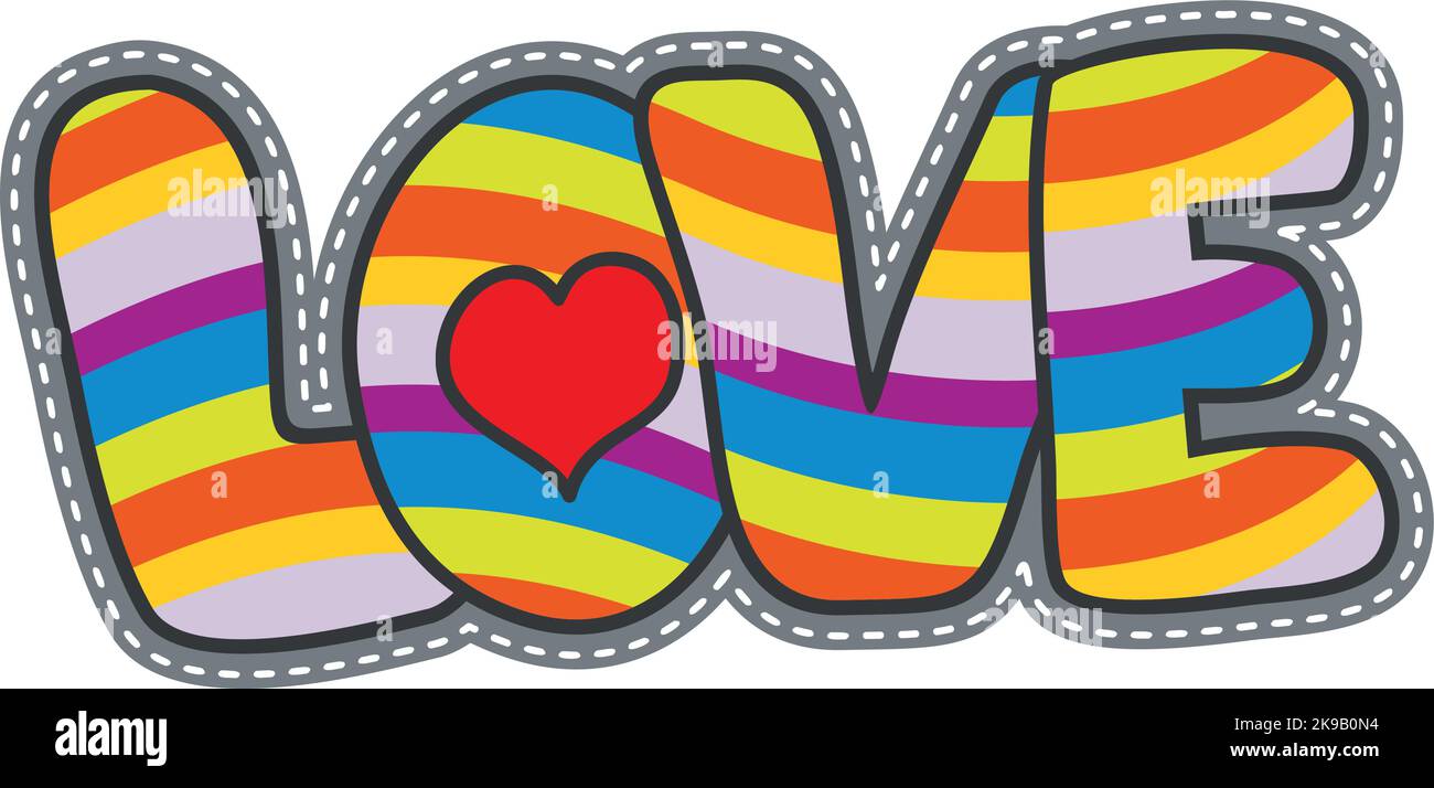 Love patch in retro style. Vintage hippie sticker Stock Vector Image ...