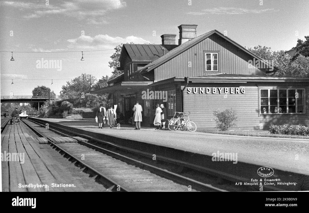 The railway station in Sundbyberg Stock Photo - Alamy