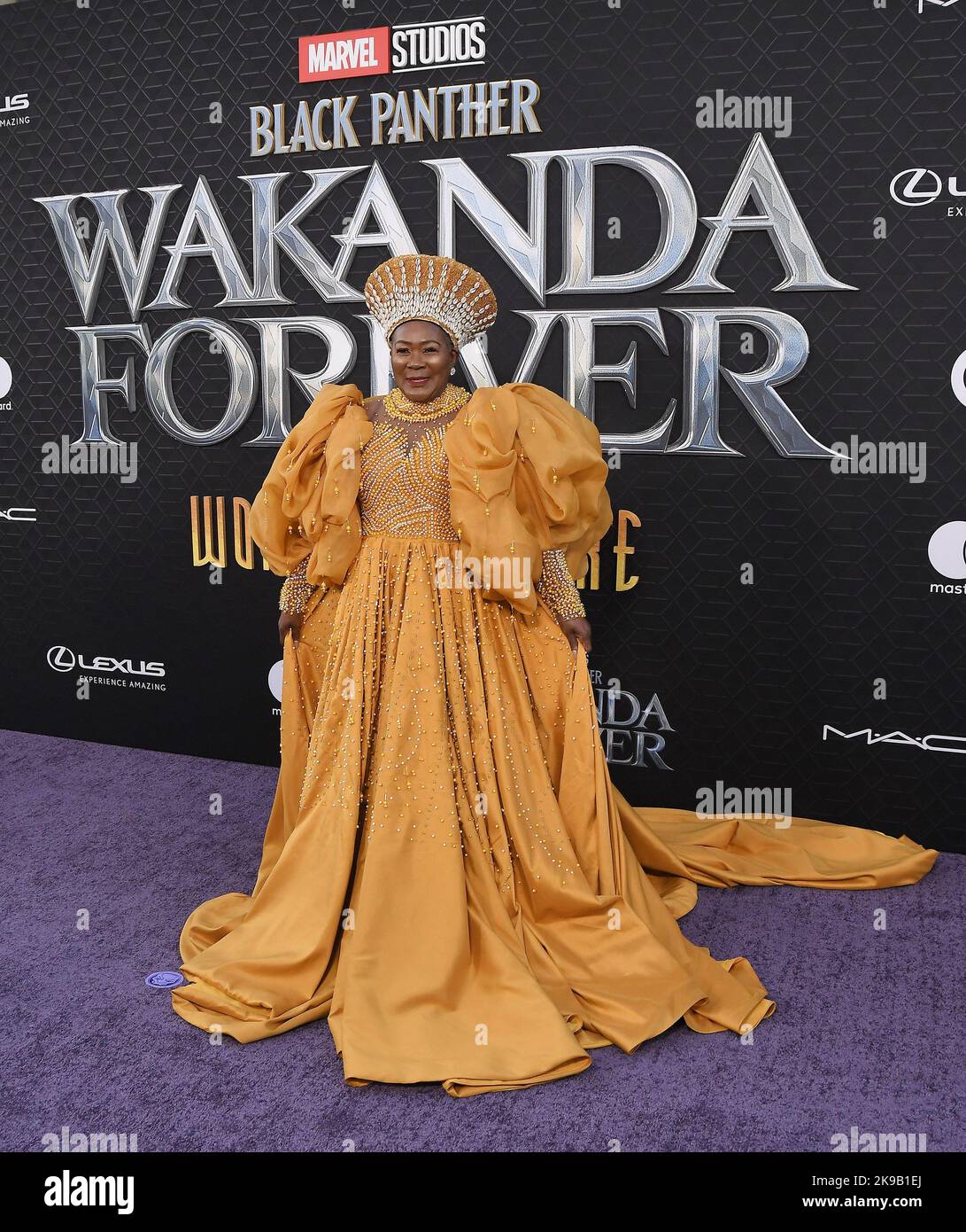 Hollywood, CA, October 26, 2022. Connie Chiume arrives at the Marvel ...