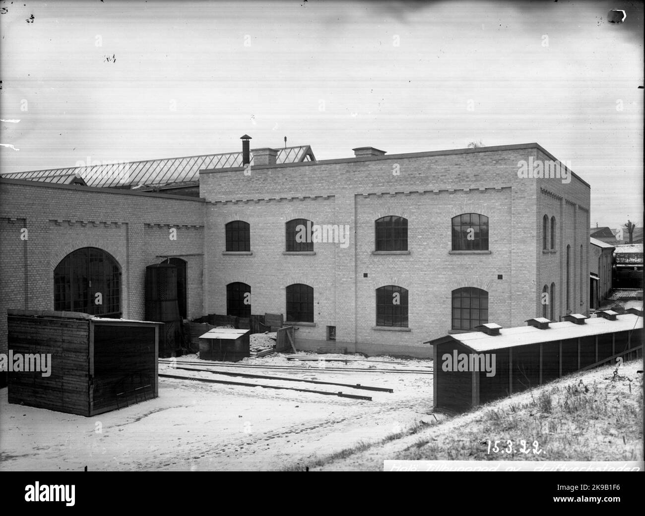 Extension of the operating workshop in Hagalund Stock Photo - Alamy