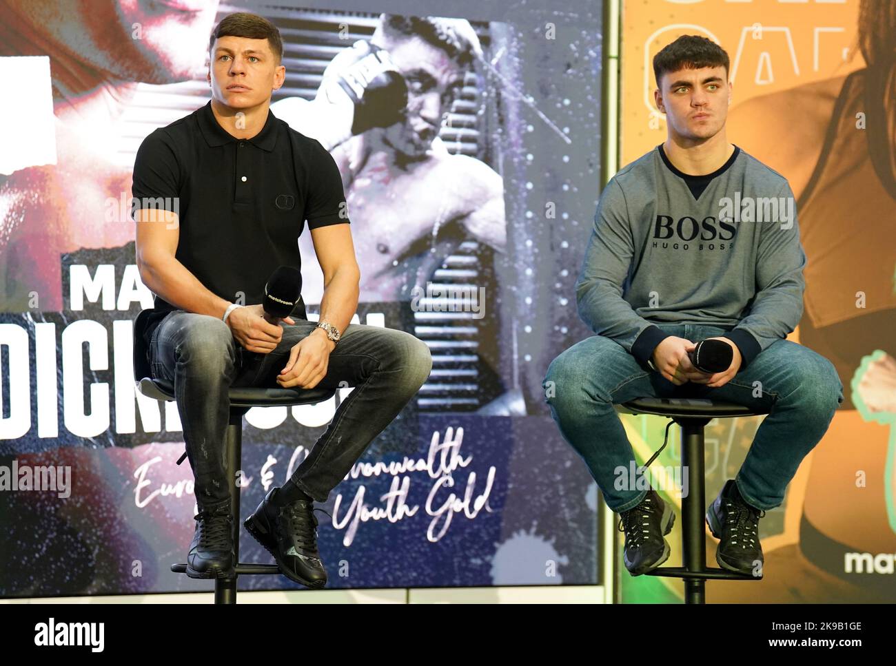 Pat McCormack (left) and Mark Dickinson during a press conference at ...