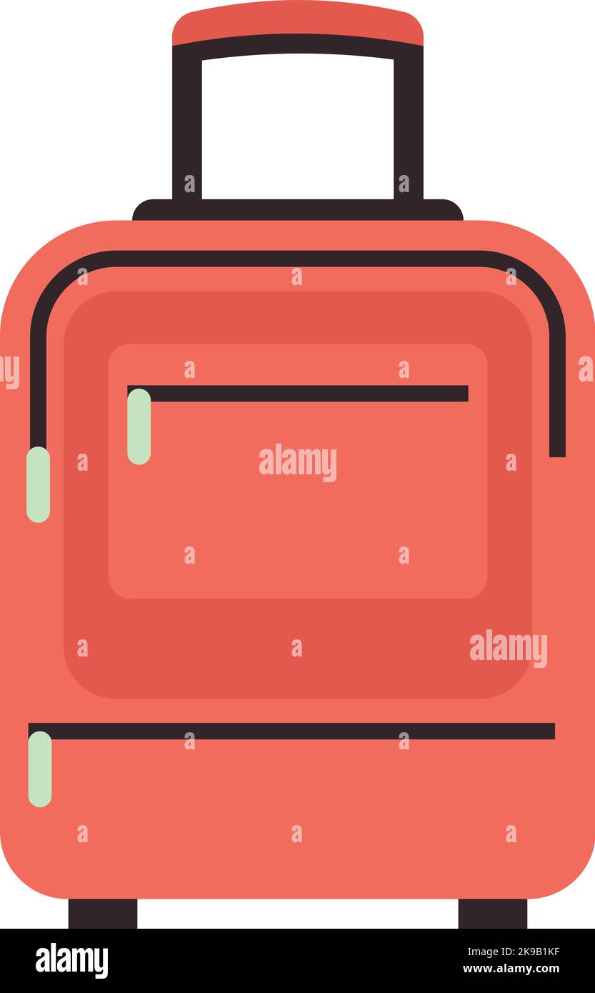 Rolling red suitcase. Travel symbol. Luggage icon Stock Vector Image ...