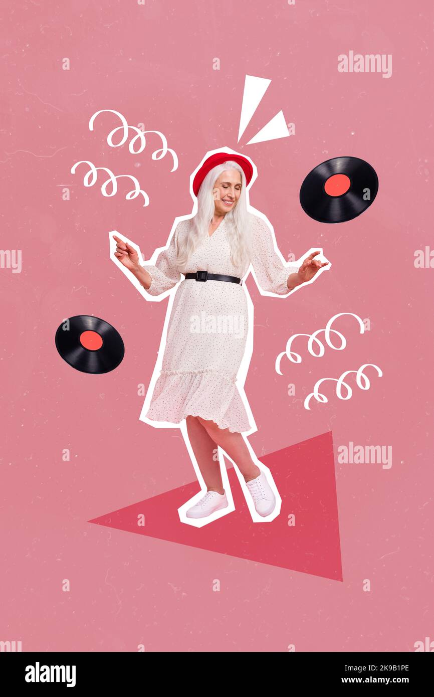 Vertical Creative Photo Collage Illustration Of Positive Good Mood