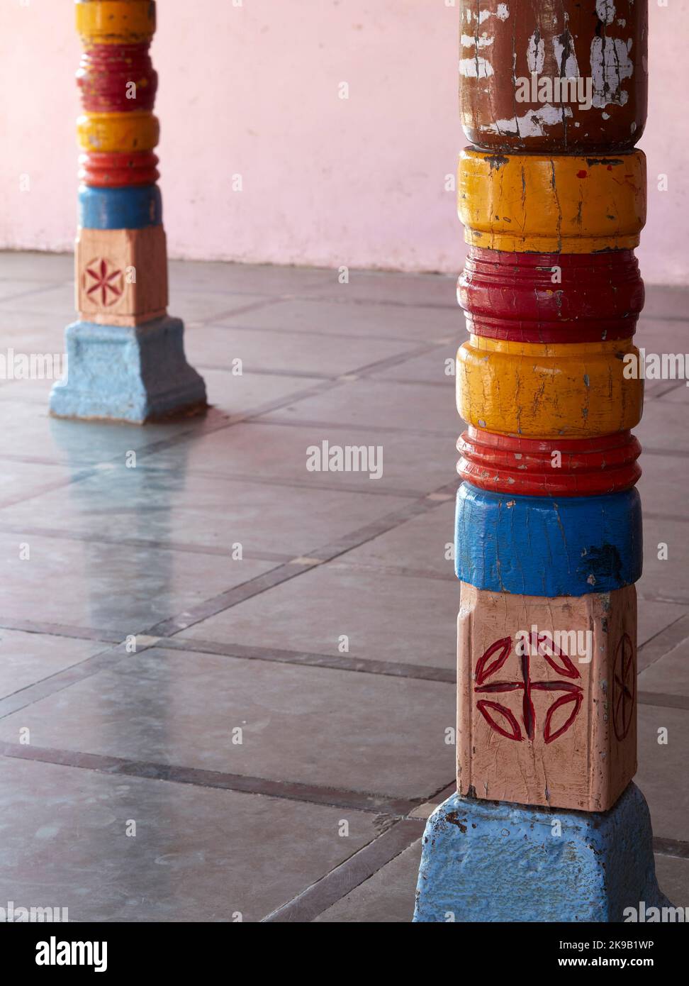 Colourful posts in indian village. Indian Landscapes, na, India ...