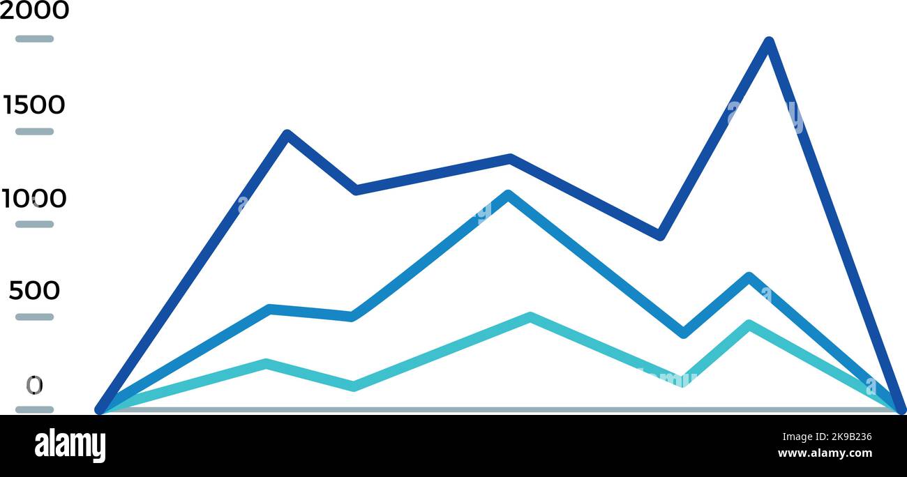 Line chart template. Color data infographic element Stock Vector Image ...