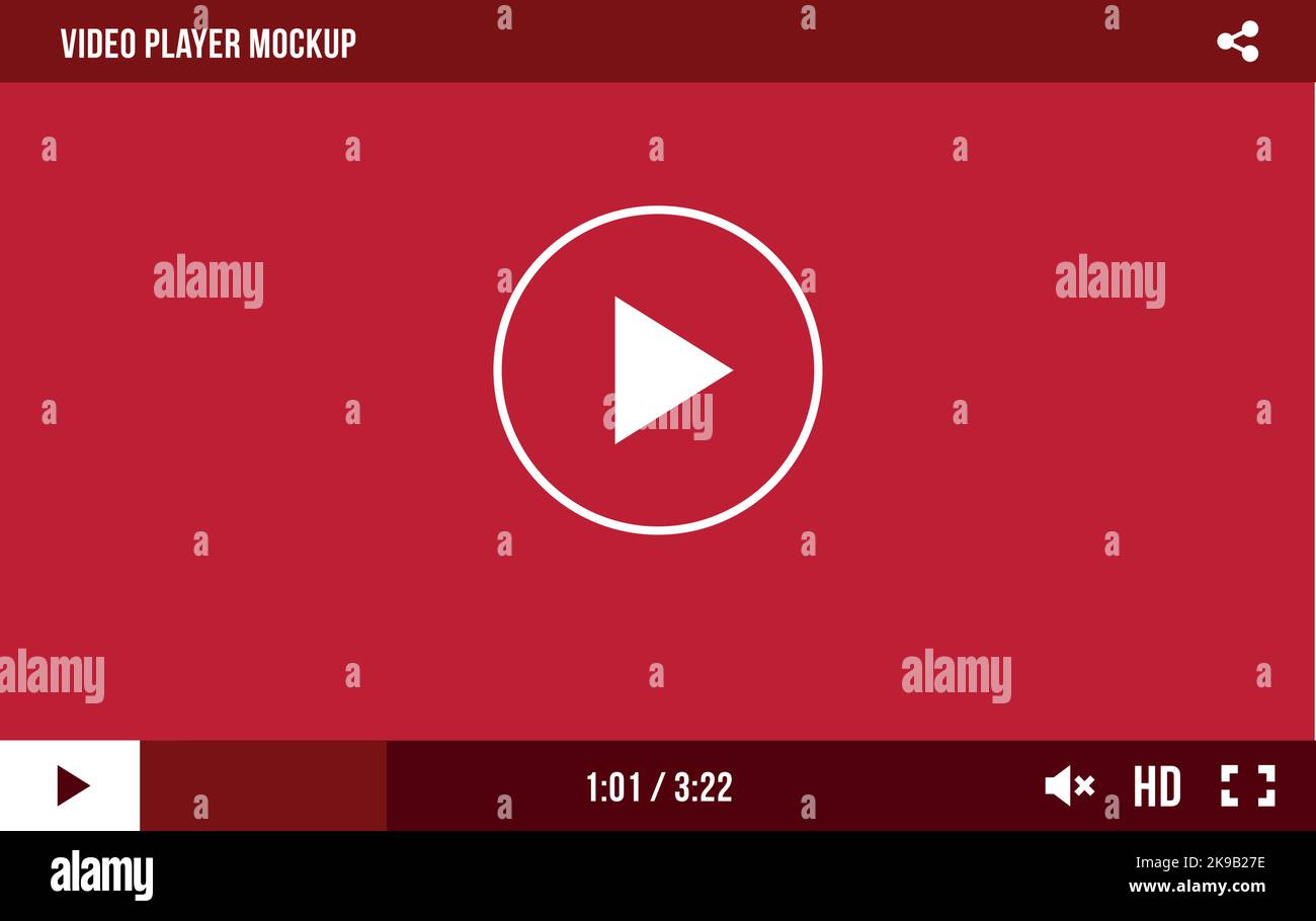 Media app interface mockup. Video player screen Stock Vector Image ...