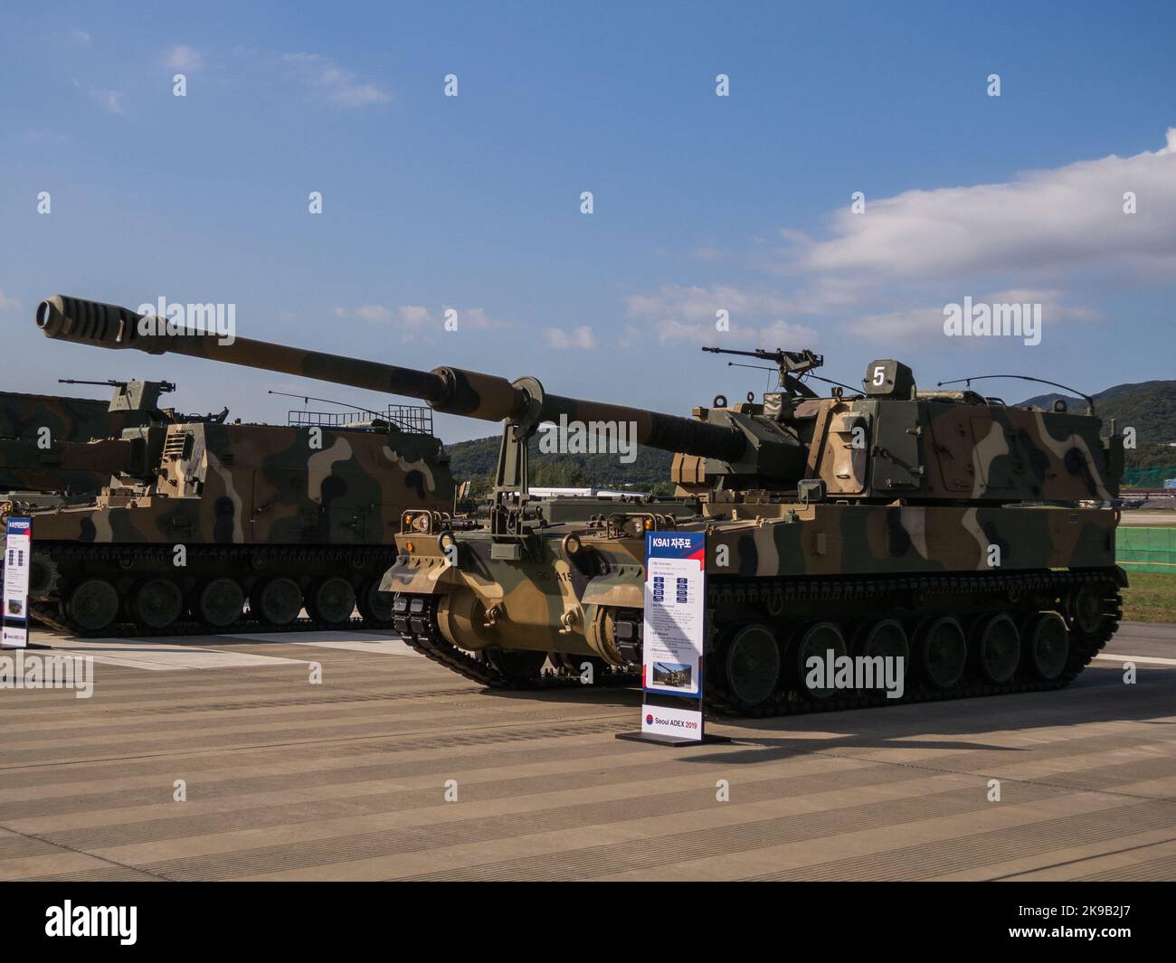 Seongnam, South Korea- Oct.15.2019: South Korean Hanhwa Defence K9A1 Thunder 155mm Self ...